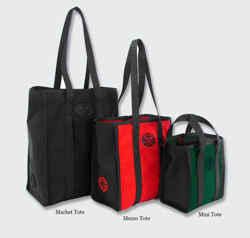 Medium Mid Size Shopping Grocery Bag Mezzo Tote Red Oxx Mfg Red Oxx